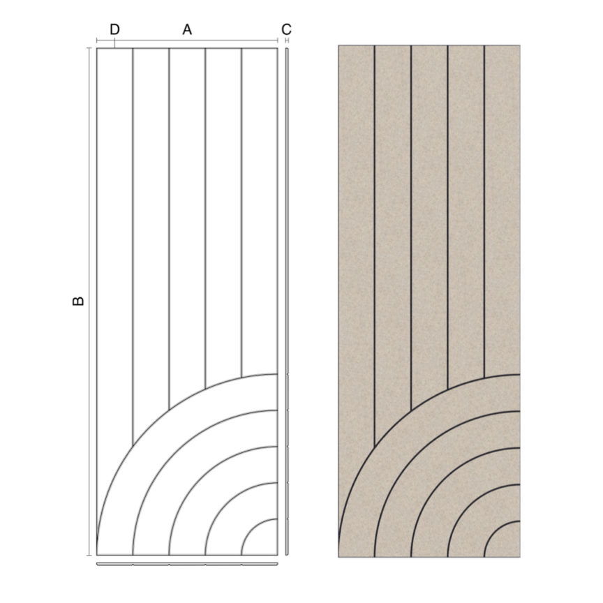 BAUX X-FELT Panels Ripple Widestripe - BAUX