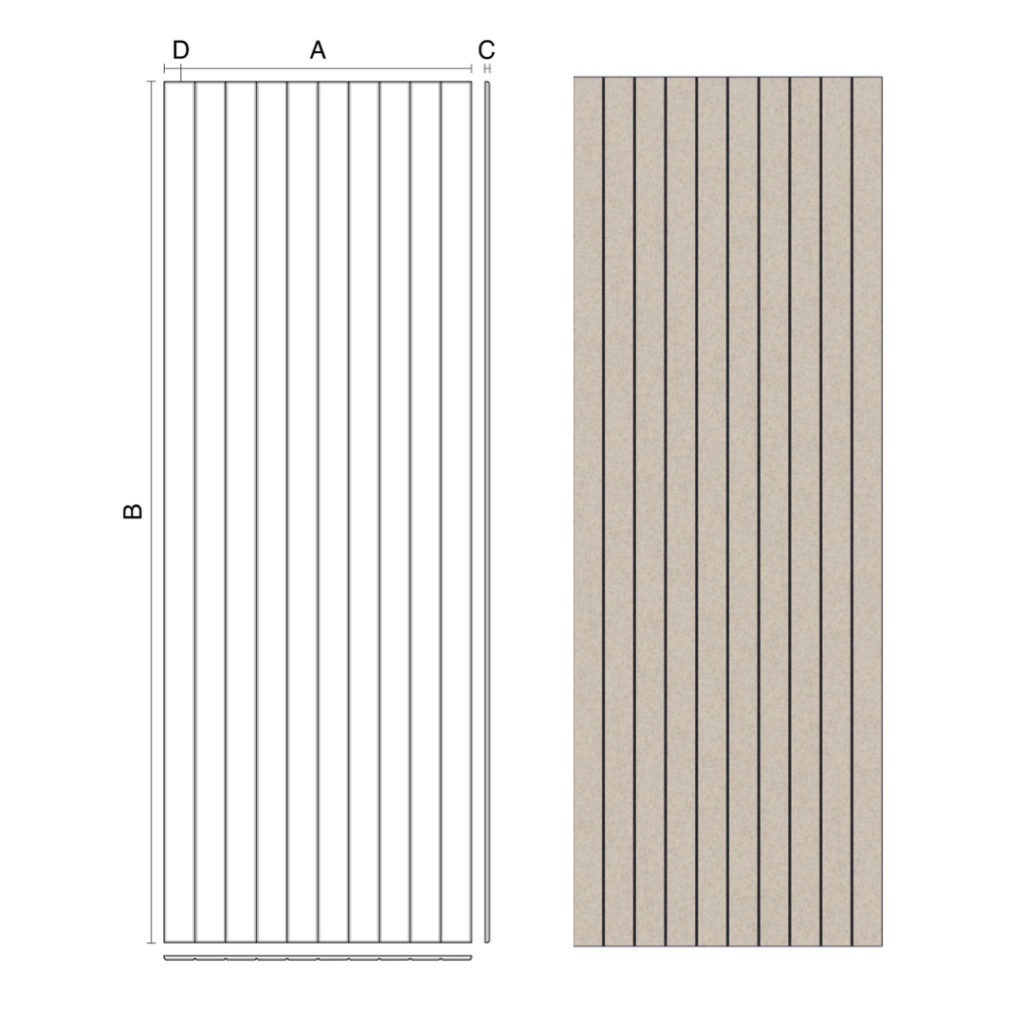 BAUX X-FELT Panels Straight Pinstripe - BAUX