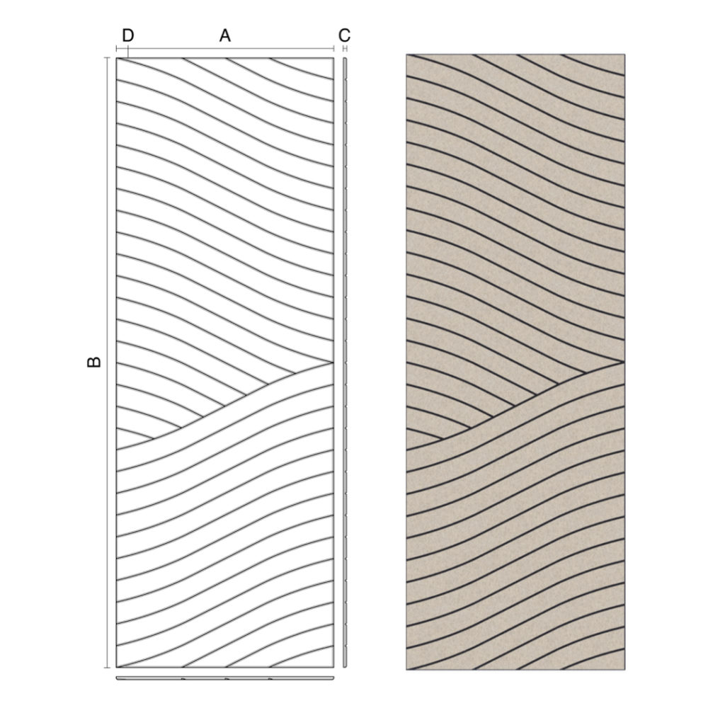 BAUX X-FELT Panels Wave Pinstripe - BAUX
