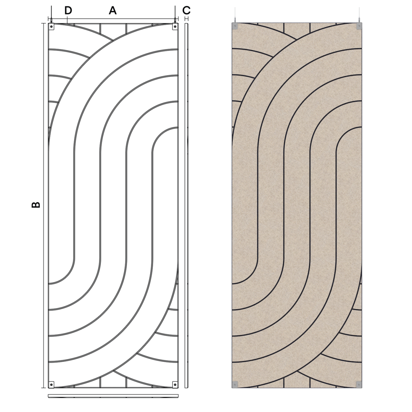 BAUX X-FELT Floating Panels Flow Widestripe | BAUX