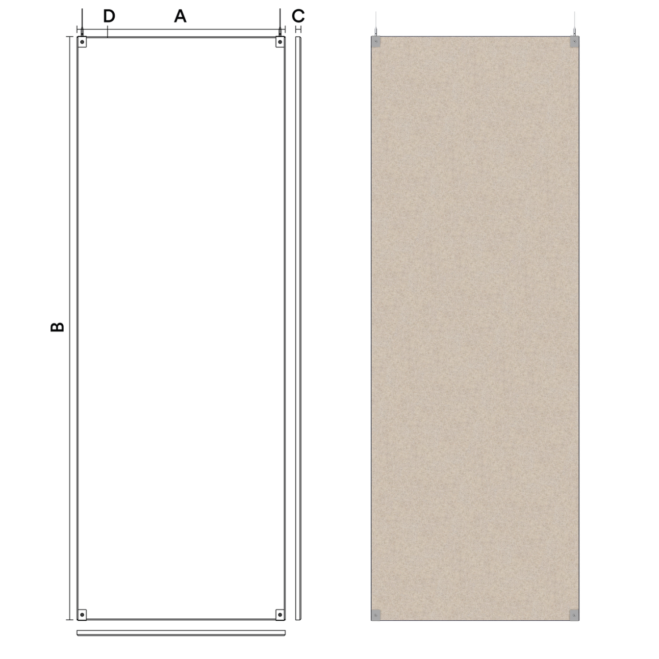 BAUX X-FELT Floating Panels Plain | BAUX