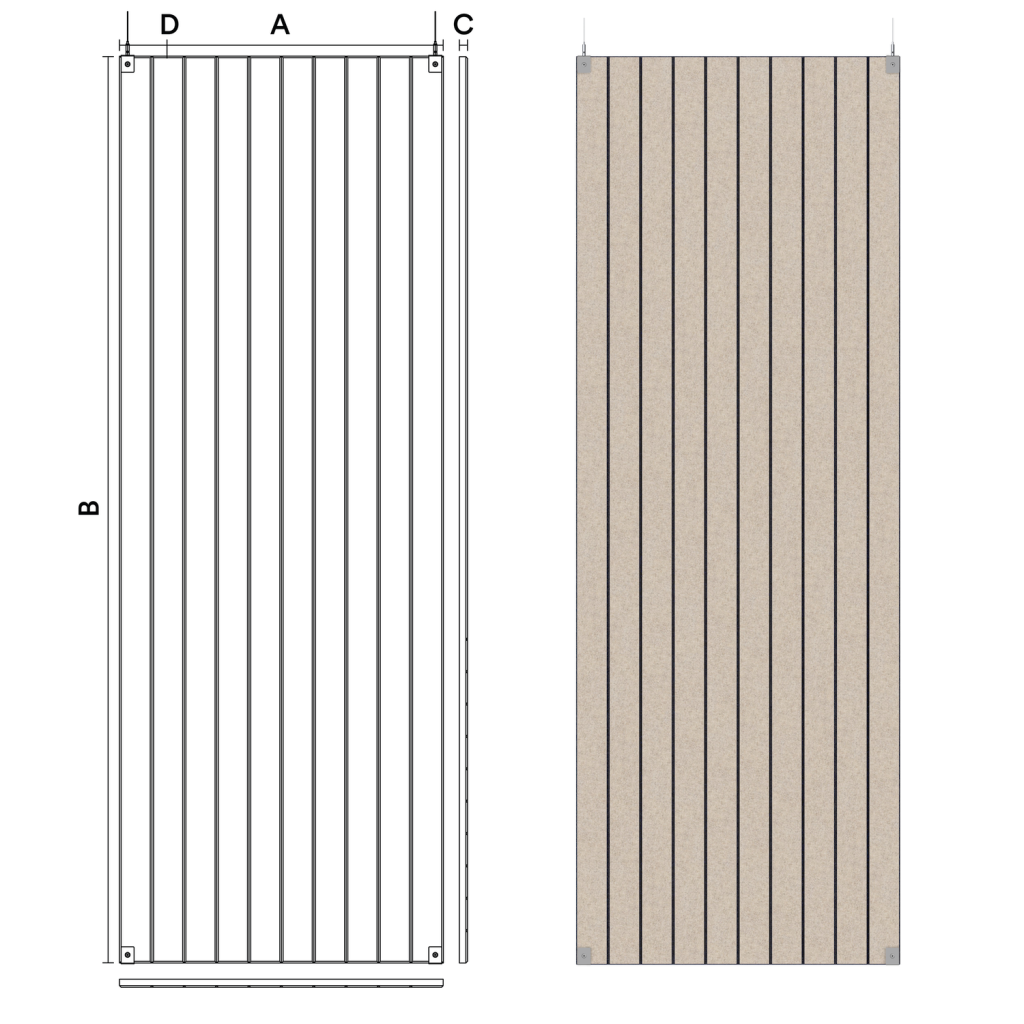 BAUX X-FELT Floating Panels Straight Pinstripe | BAUX