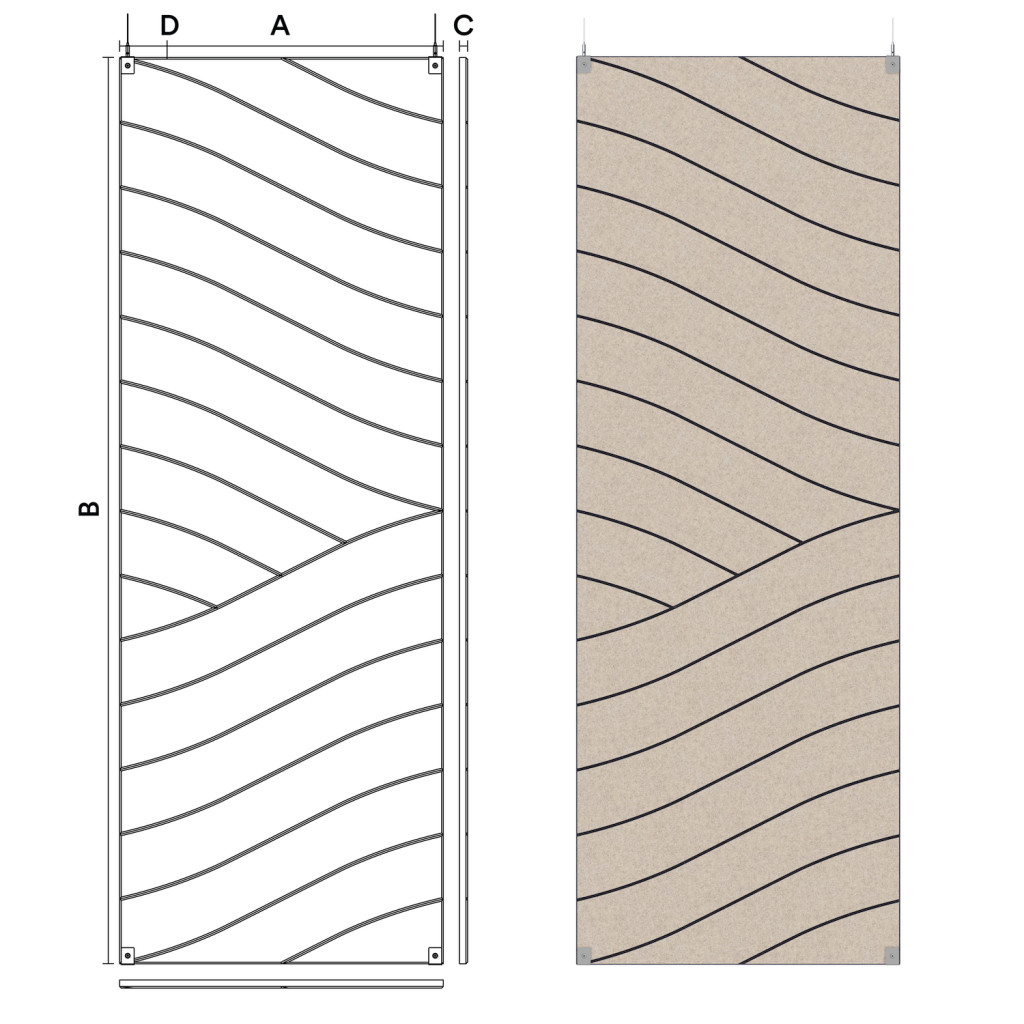 BAUX X-FELT Floating Panels Wave Widestripe | BAUX
