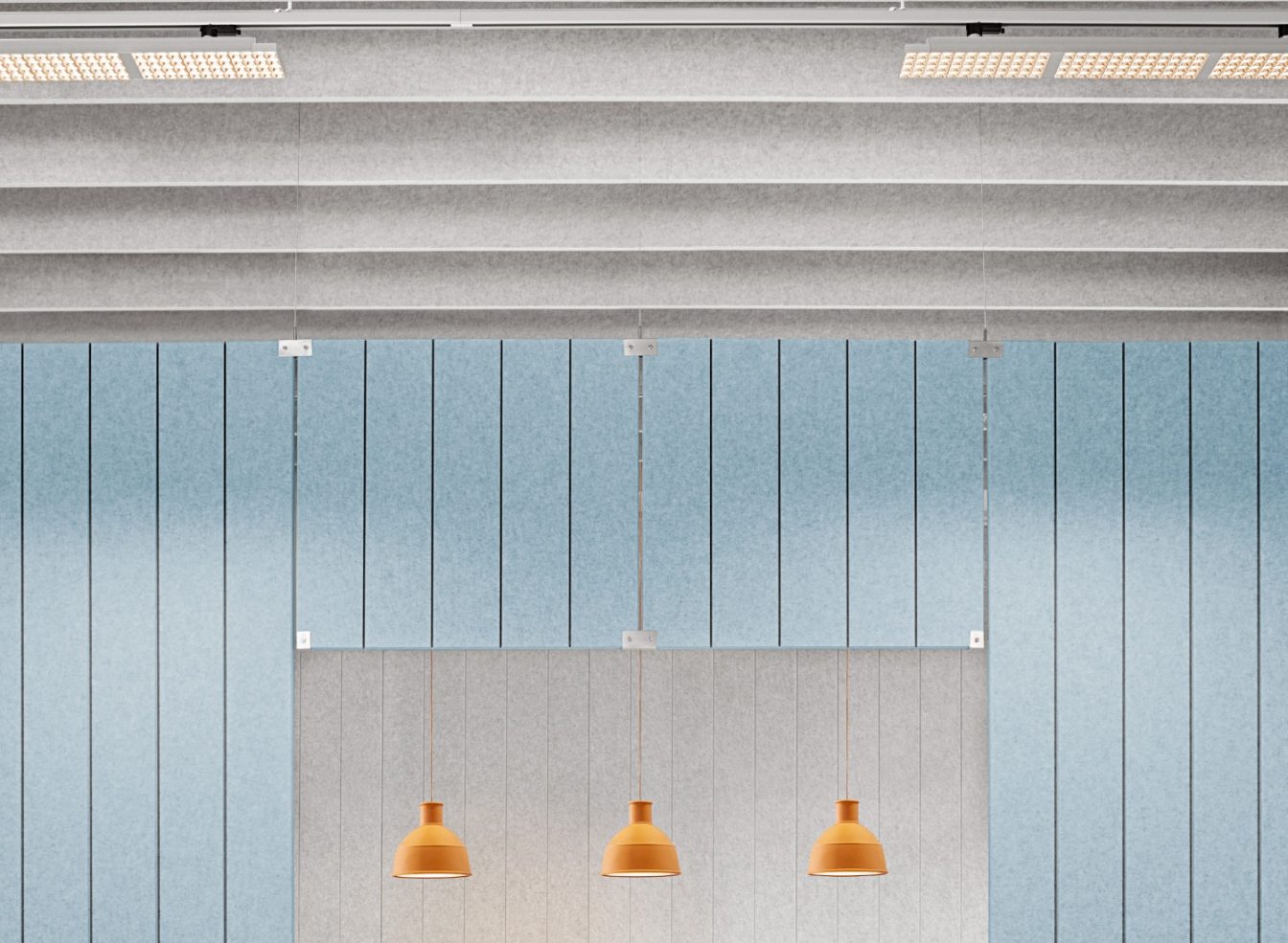 Felt Baffles – Acoustic Floating Baffles | BAUX